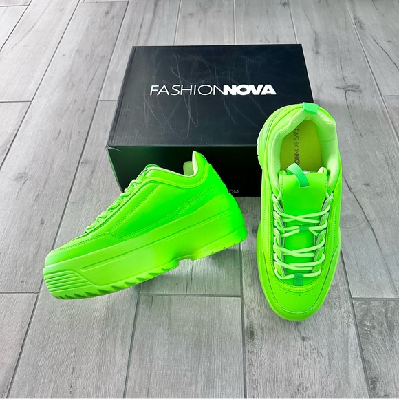 Fashion Nova | Shoes | Neon Chunky Platform Sneakers | Poshmark